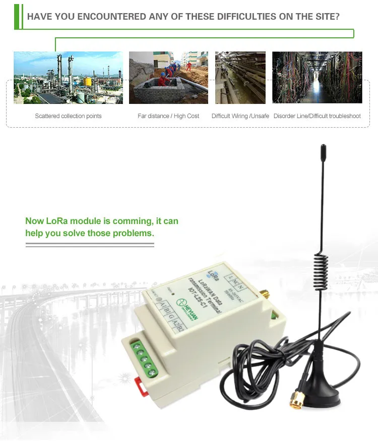 Heyuan 15km Sx1276 Gateway Rf Transceiver Radio Frequency Lorawan ...
