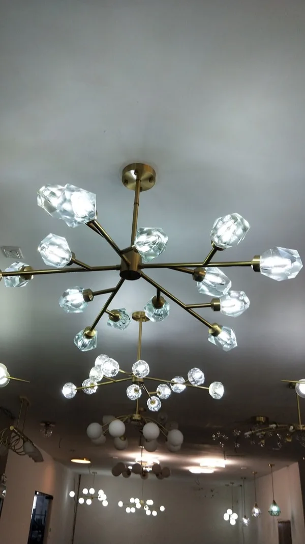 Lighting Modern Luxury Lamps Rain Drop Light Gold Crystal Chandelier ...