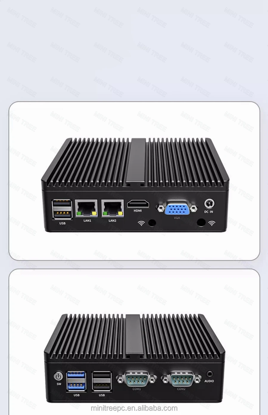 Minitree 4th Gen Mini PC - Intel Celeron J4125, Dual LAN