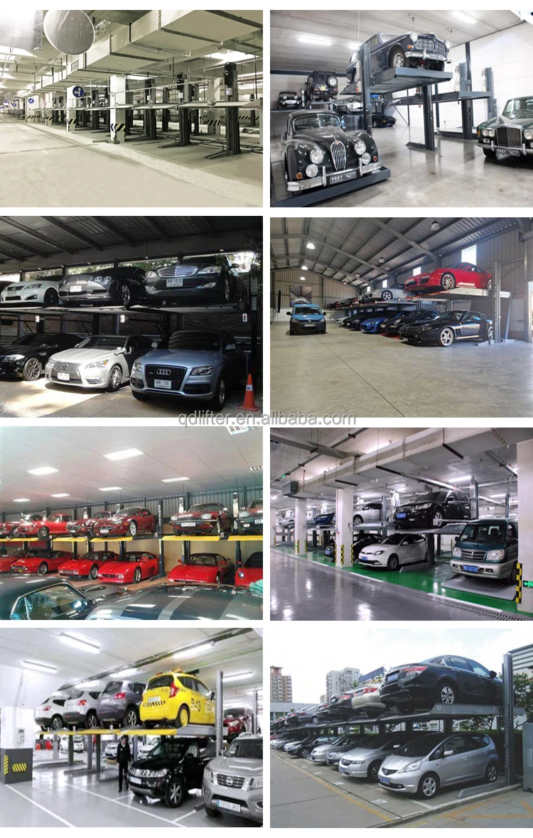 2 Level Mechanical Simple Double Car Stacker Hydraulic Two Post Garage ...