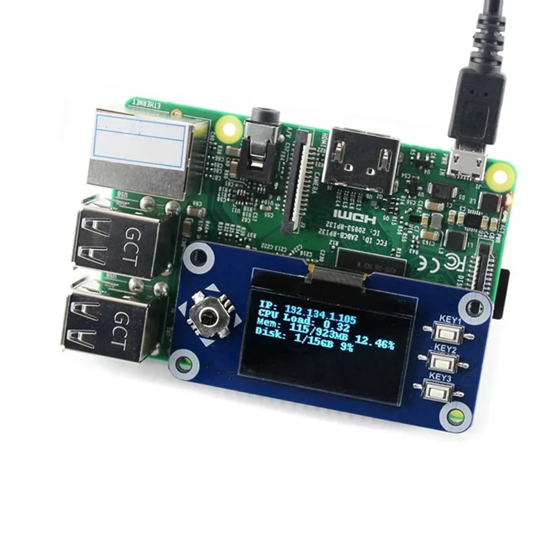 Écran Oled Hat 1.3 Pouces 128x64 Pixels Interface Spi/i2c Contrôleur ...