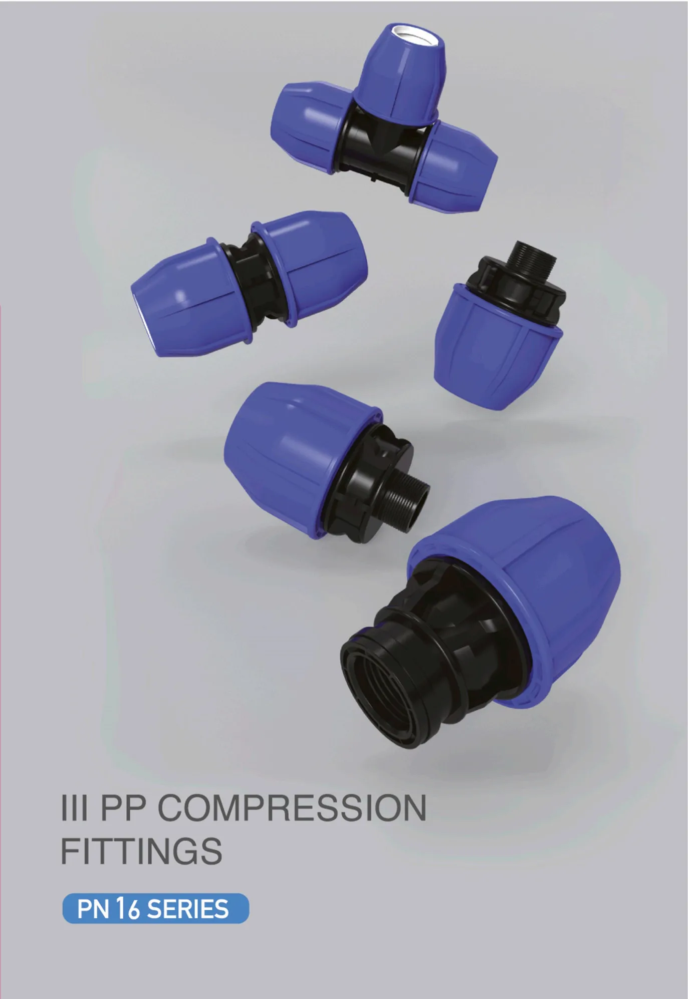 III PP Compression PN16 SERIES Fittings Straight Tee Made in China ...