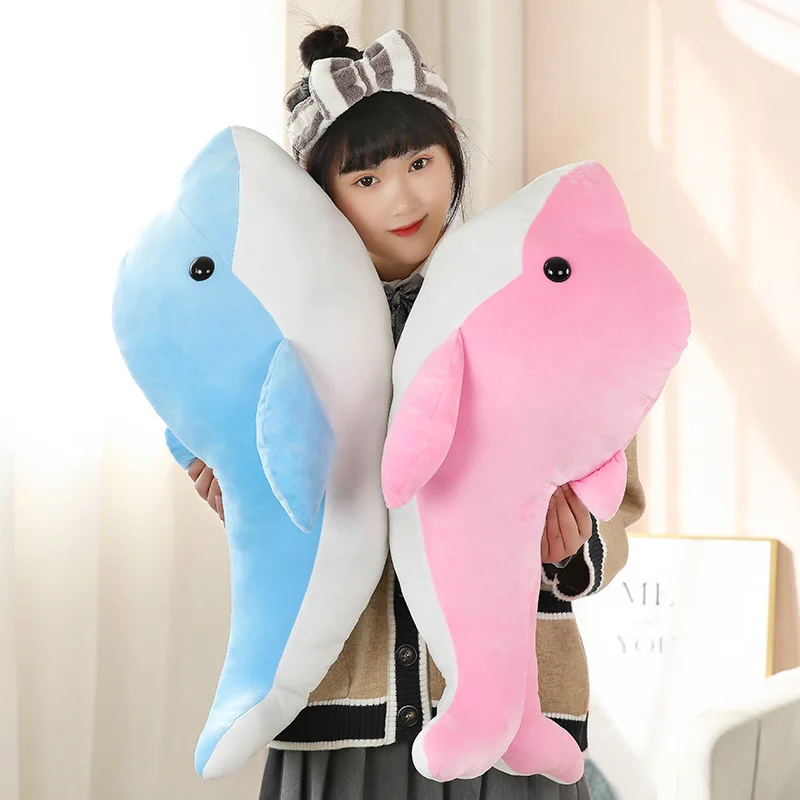 Blue Big Dolphin Plush Hugging Pillow - Soft & Cute Gift