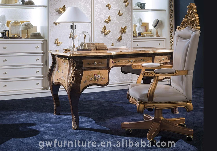 Goodwin Factory Price Solid Wood Classic Style Study Table With Chair ...