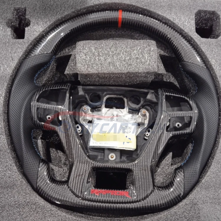 For Ford F150 Ranger Raptor Carbon Fiber And Leather Steering Wheel ...