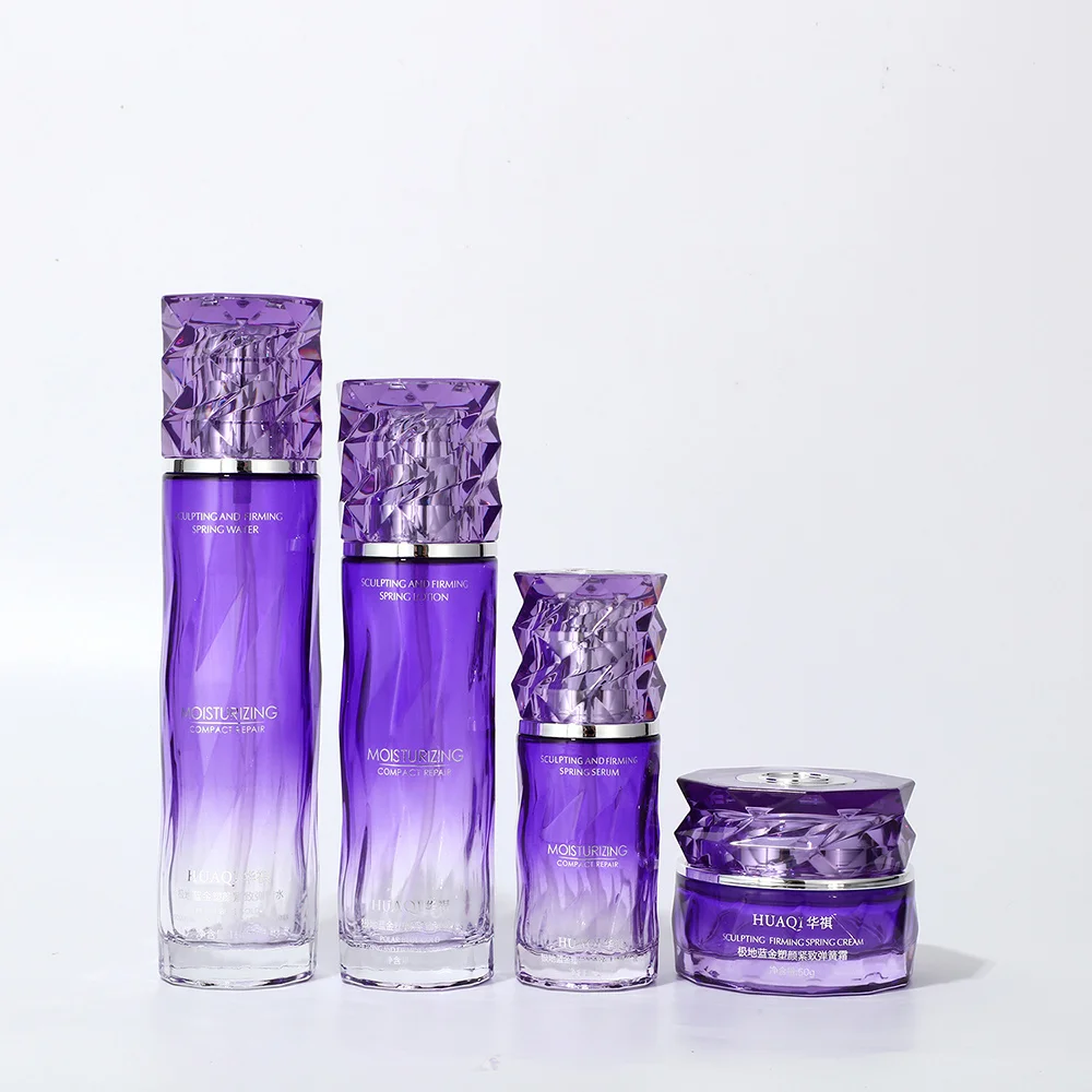 Skin Care Packaging Custom Cosmetics Containers Face Eye Cream Jar Luxury Glass Bottle Skin Care ...