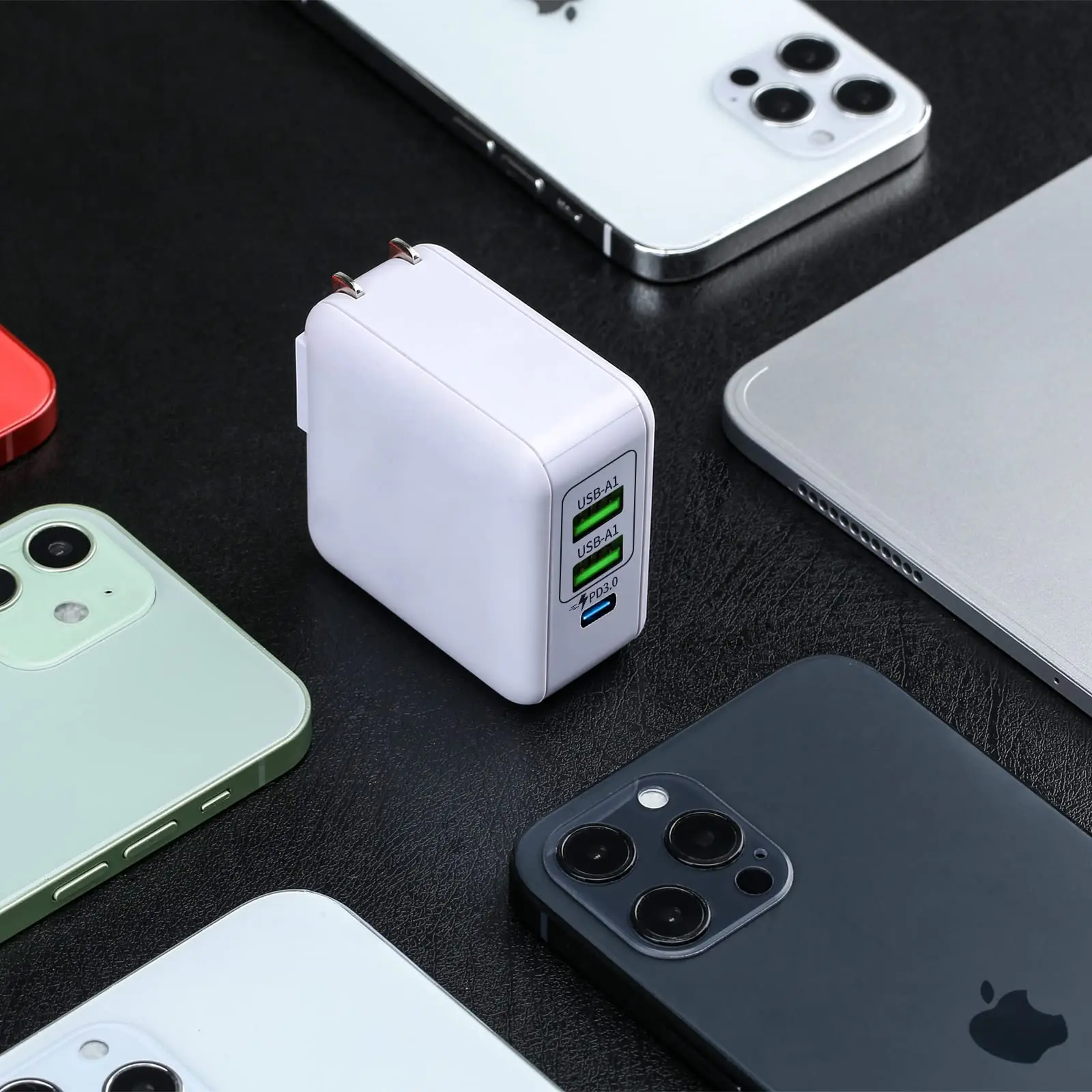 Usb C Charger 40w Pd Fast Charging Charger Qc 3.0 3 Ports Type C Mobile ...