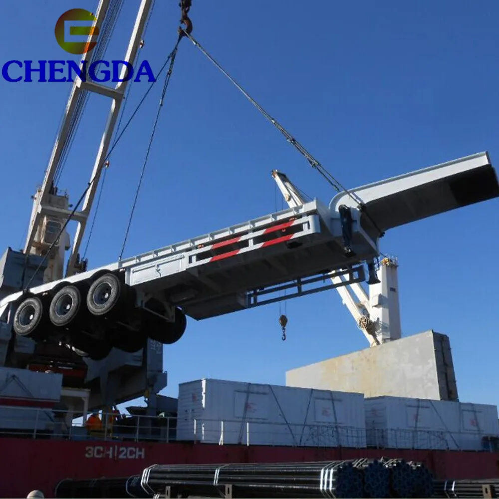 Loading Container Truck Trailer New Trailers 3 4 Axles Platform Deck ...