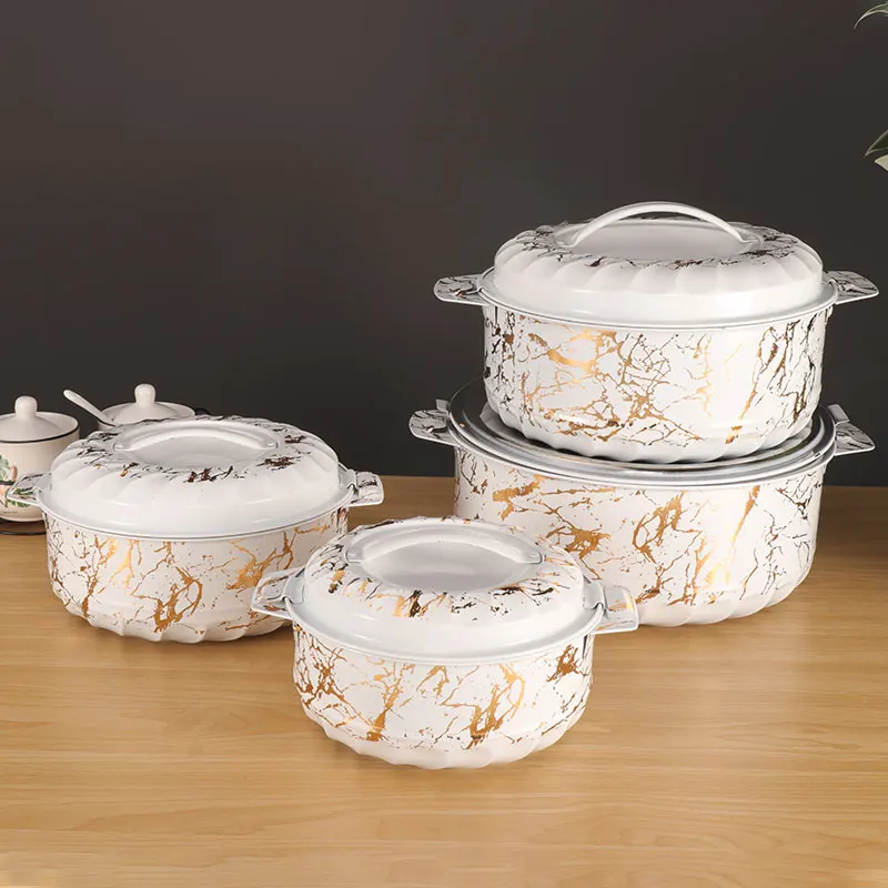 Simple Design Insulated Food Warmer Double-wall Metal Pot Set Casserole ...