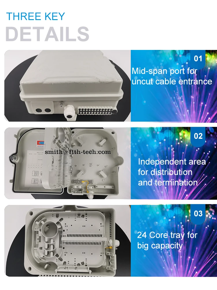 Ftth 24 Core Fiber Optic Splice Box - Reliable Termination