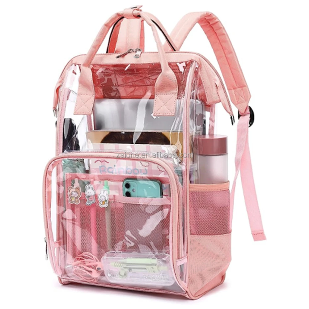Heavy Duty Clear Backpack School Bag Bookbag Transparent Pvc Plastic ...
