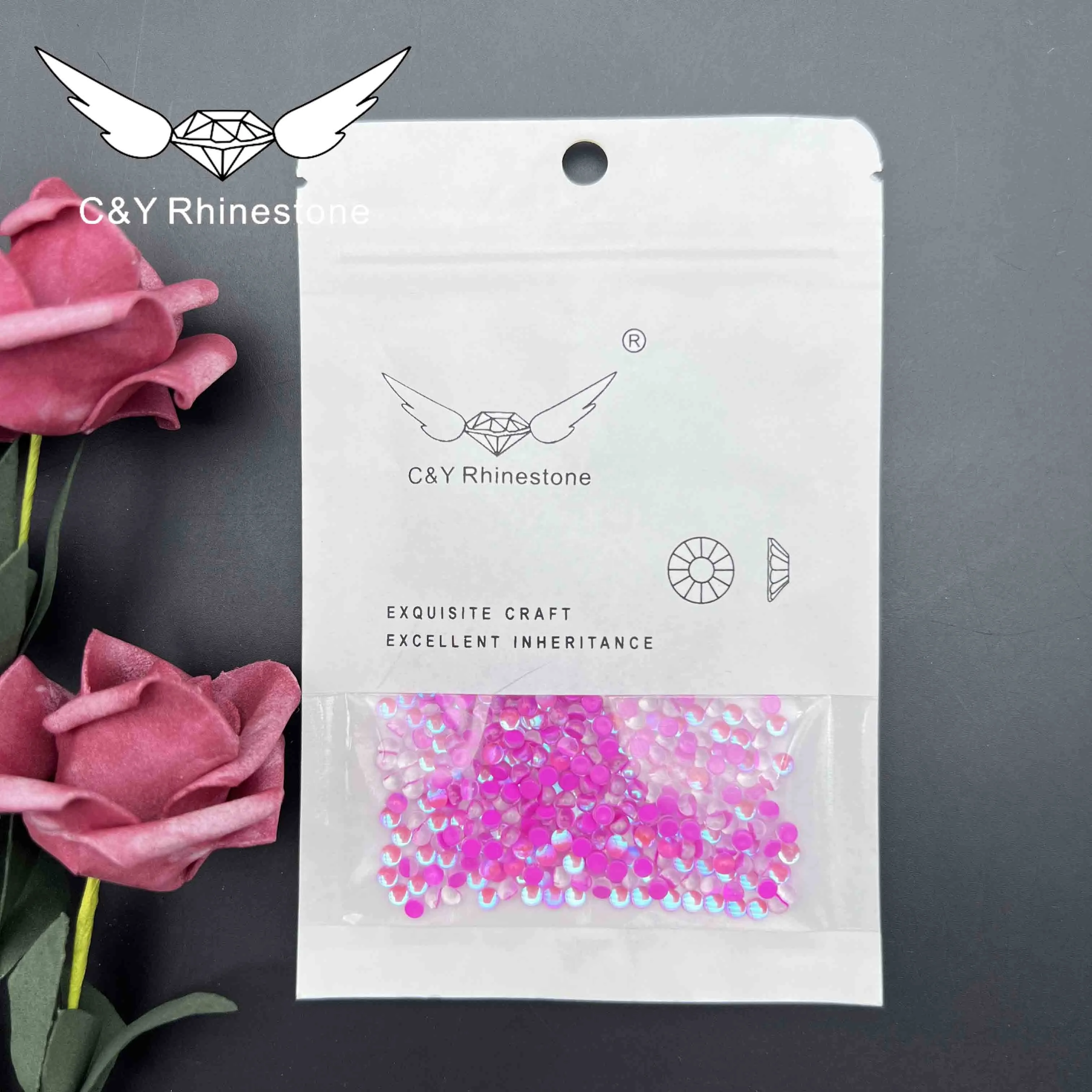 Cy Mermaid Tears Rose Best Selling Crystal Ab Bulk Flat Back Non Hot ...