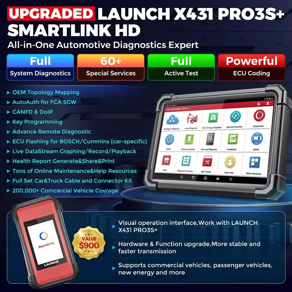 2024 LAUNCH X431 PRO3S+ Smartlink HD - Versatile Diagnostic Tool