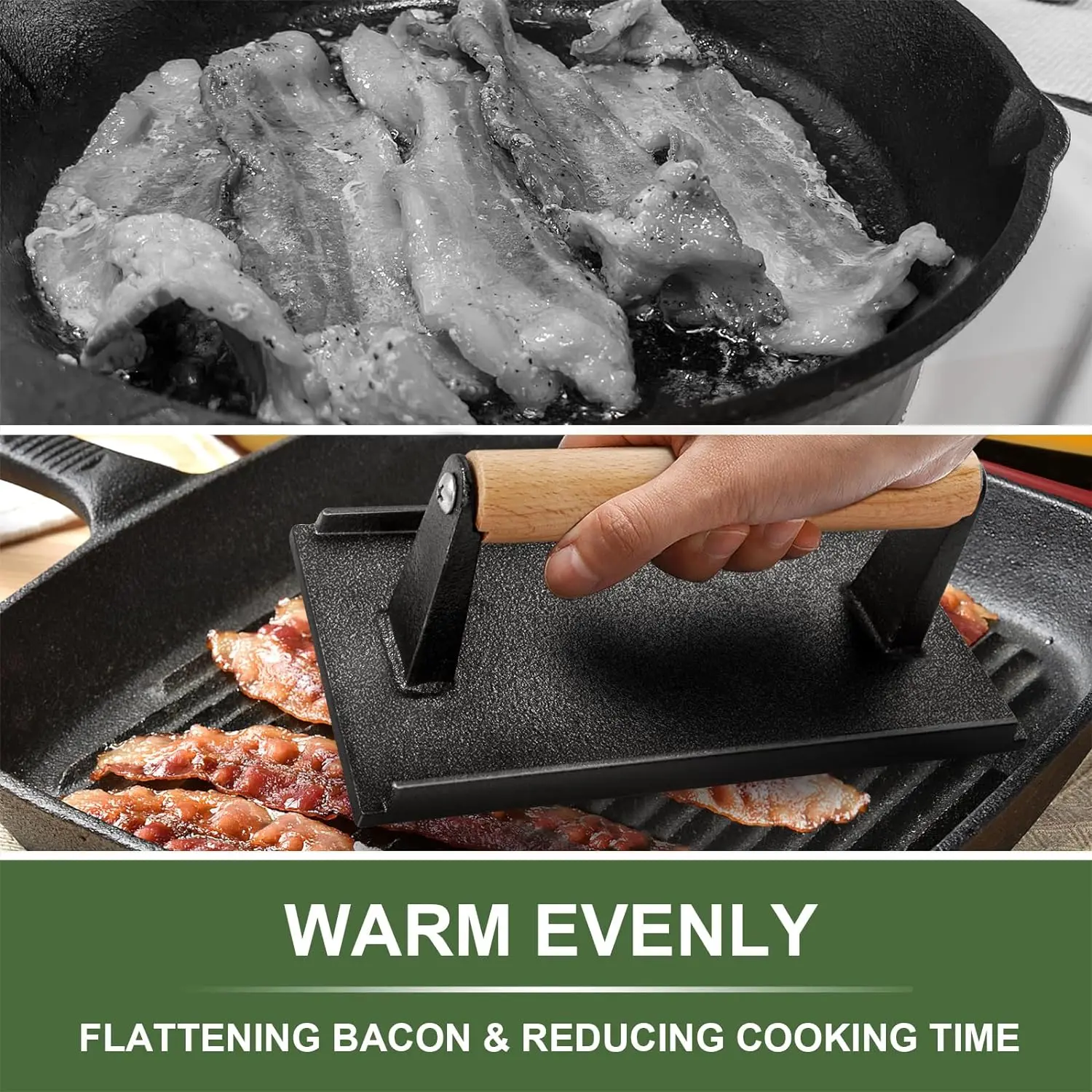 Heavy-duty Cast Iron Smash Burger Barbecue Presses Bacon Press Meat ...