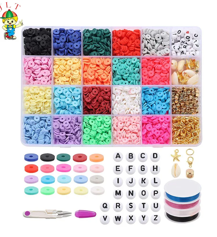 Wholesale 4200 Pcs 6mm 20 Colors Charms Alphabet Polymer Clay Beads ...