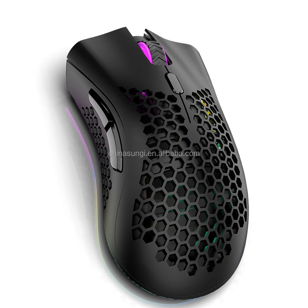 RGB Gaming Mouse Wireless Rechargeable Ergonomic Design Lightweight ...