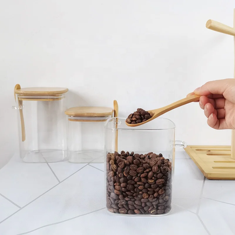 Glass Breakfast Overnight Oat Storage Jars Container With Lid And Spoon ...