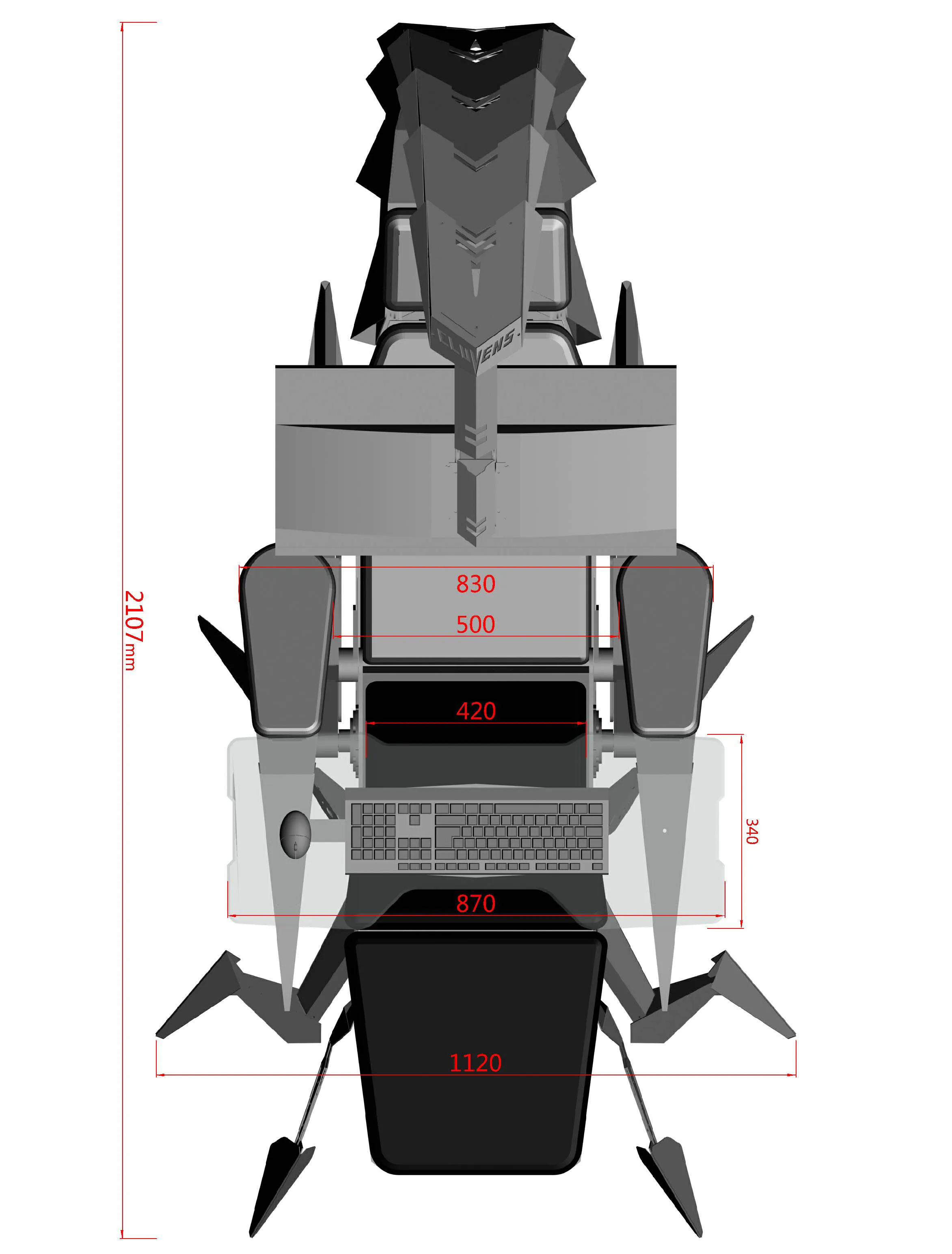 Ergonomics Iw-SK Scorpion Gaming Cockpit Zero Gravity Workstation for ...