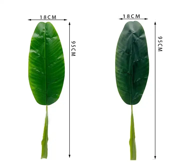 Decorative Artificial Plant Leaf Single Stem Banana Leaves Arrangement ...