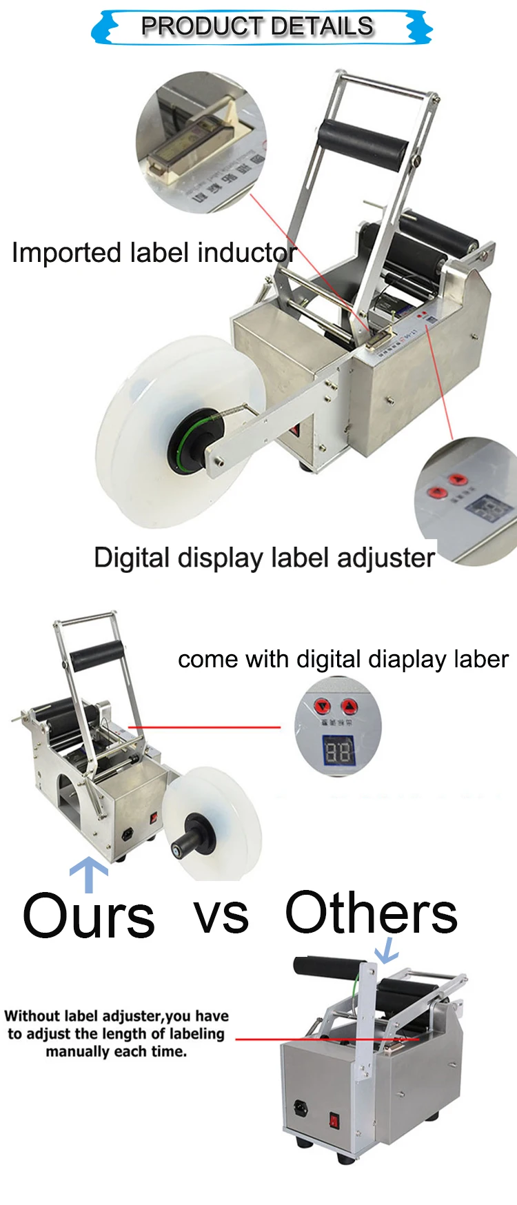 Qd-50 Pet Bottle Automatic Labelling Machine Wide Diameters Range Label ...