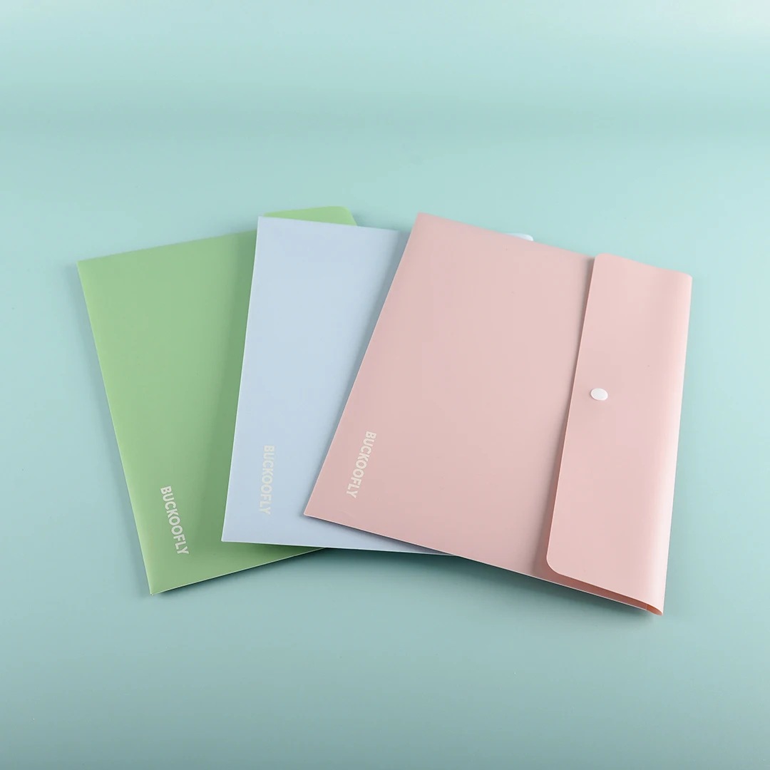 Customised Colour Pp Plastic Folder Envelope A4 A5 Size Snap Closure Conveniently Organise Files