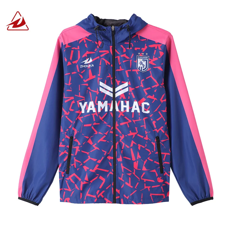 Custom Sublimation Hood Waterproof Soccer Windbreaker Jackets Men ...