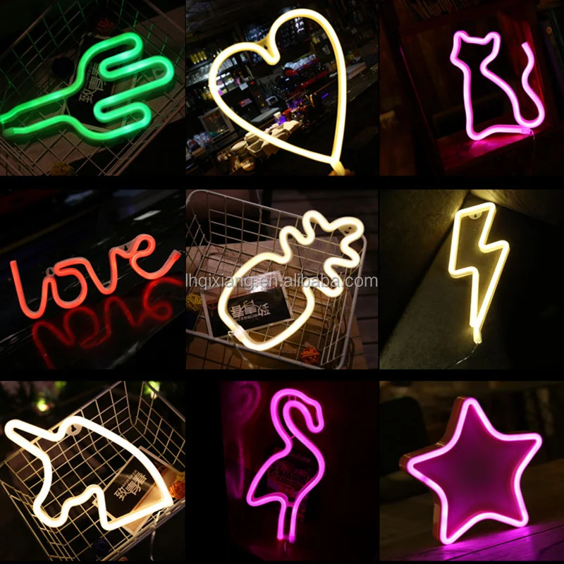 Personalized Battery Powered Pvc Luces Led De Rebow Neon Signs Para ...