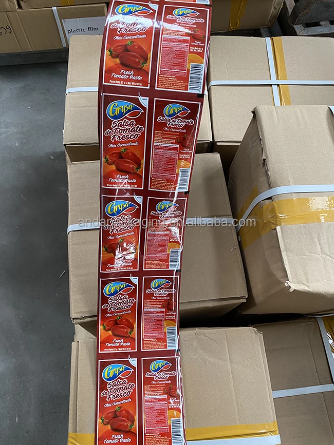 Tomato Paste Packaging Aluminium Foil Roll Printed Packaging Material ...