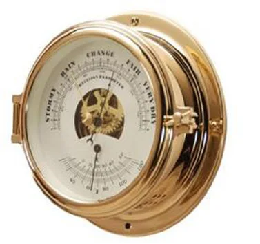 Marine Aneroid Barometer with Brass Shell - Reliable Weather