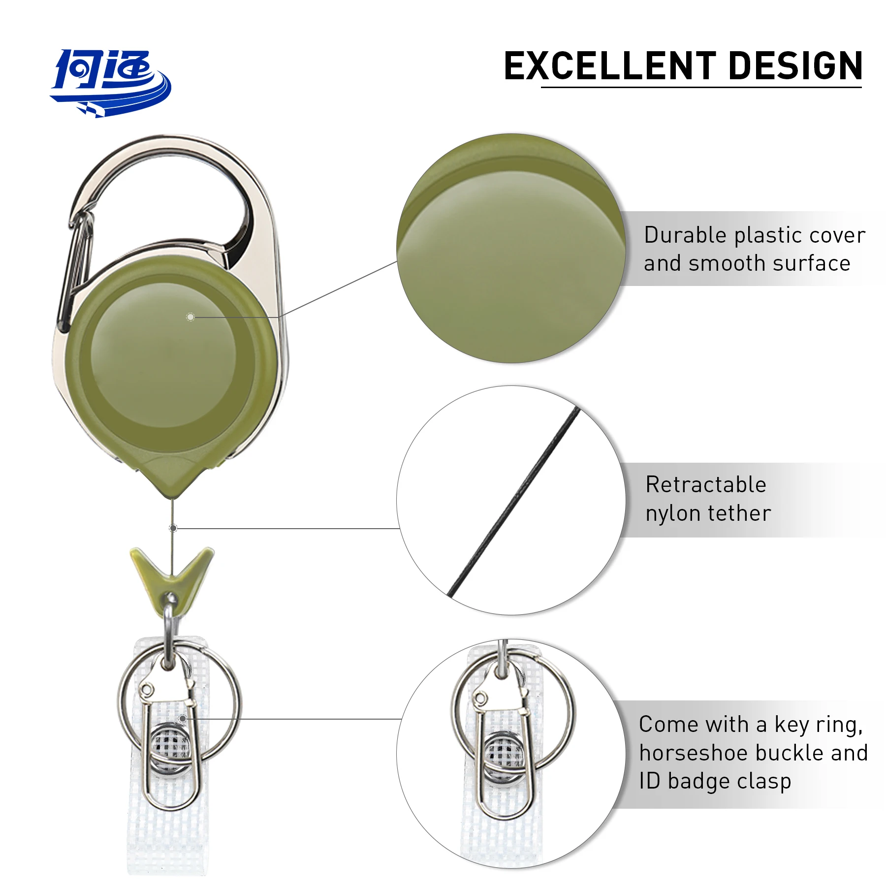 Fly Fishing Zinger Retractor Keychain Extractor Keeper Key RG1