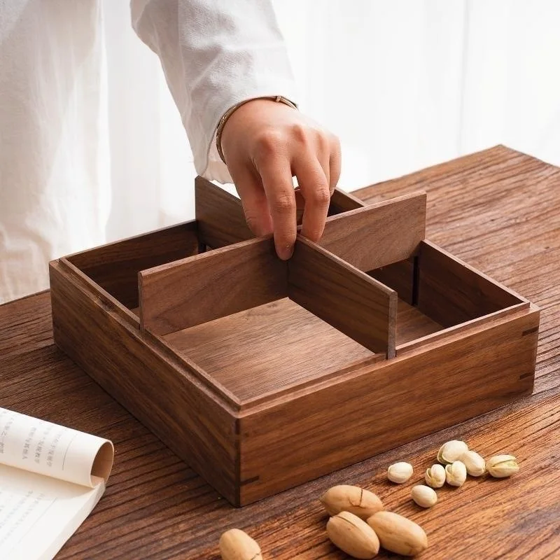 Solid Wood Fruit Tray Dry Fruit Box Wooden Fruit Tray Home Living Room ...