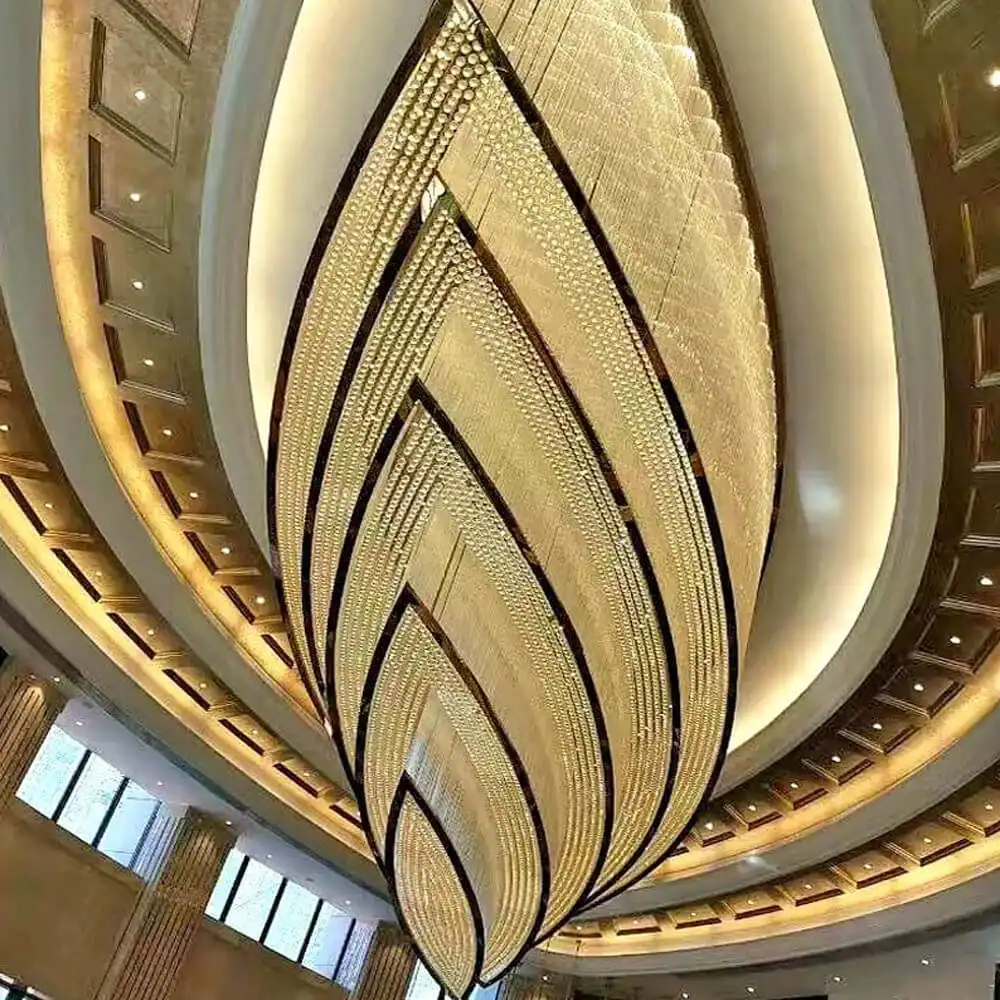 Custom Hotel Ballroom Project Large Flush Mount Ceiling Light Modern ...