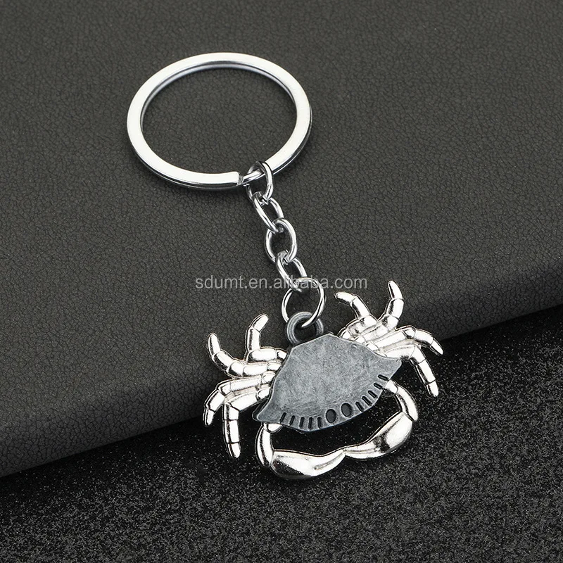 Promotional Crab Key Chain Cute 3D Metal Animals Keychain Charms ...