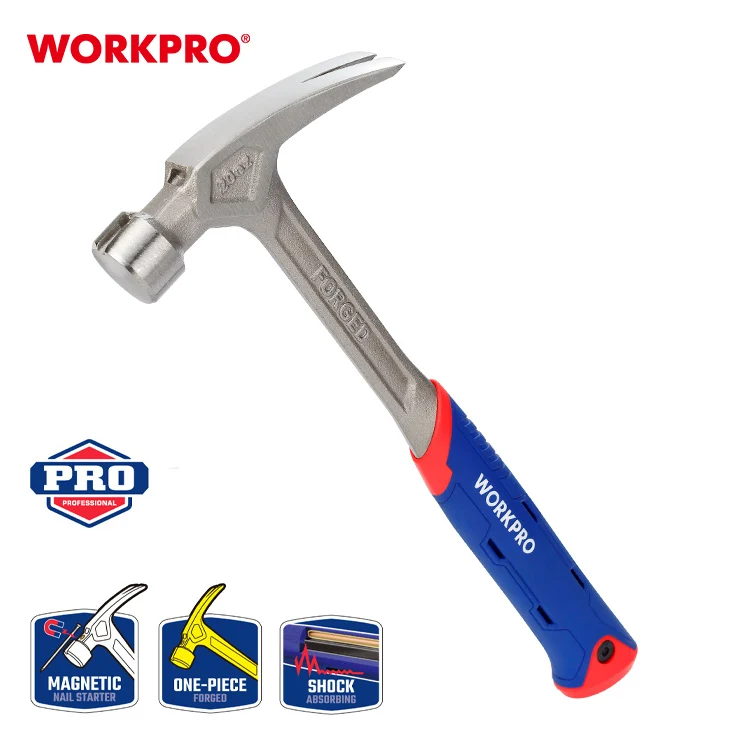 WORKPRO 560g (20OZ) Heavy Duty Forged Claw Hammer with Air Cushion ...