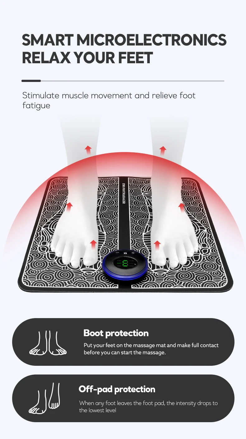 Factory Price Ems Folding Foot Massage Pad Cushion Mat For Foot Massage ...