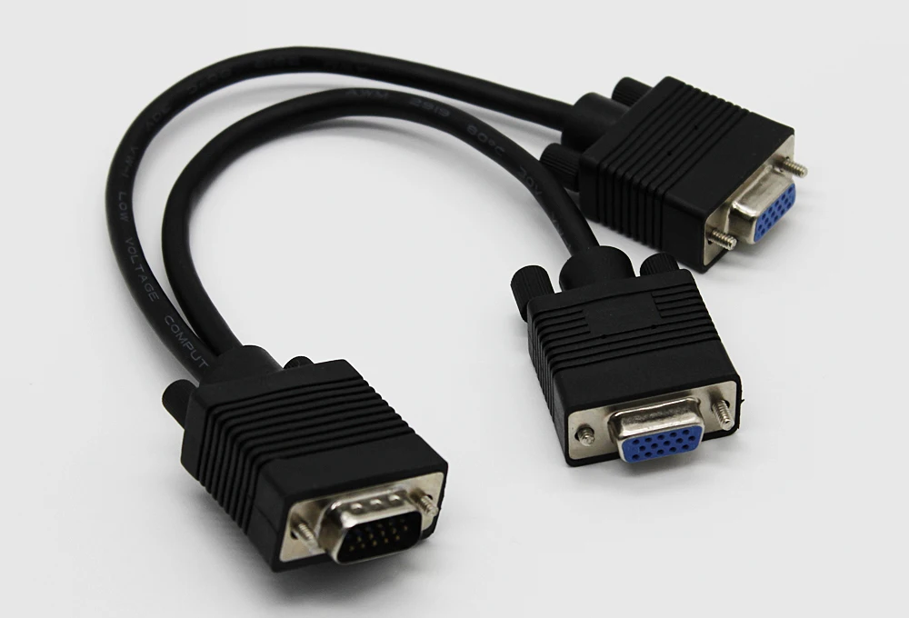 2 in 1 VGA Adapter - Split Video Signal for Dual Monitors