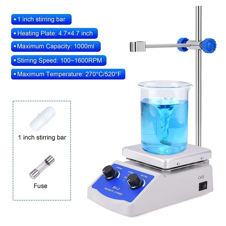 Hot Plate Magnetic Stirrer Dual Control +1 Inch Stir Bar for Laboratory ...