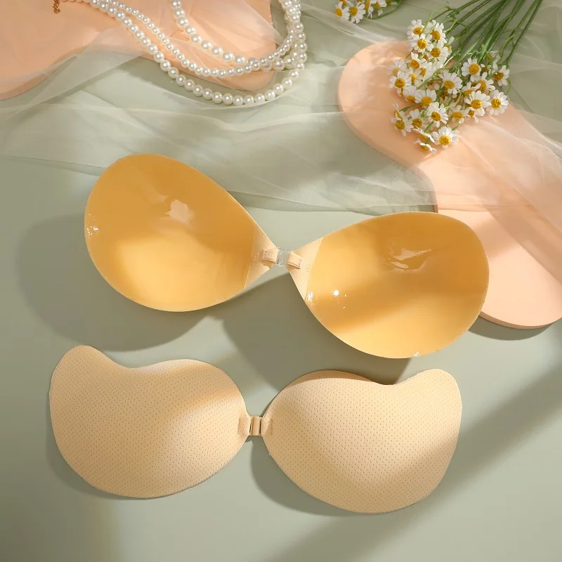 FINETOO 2024 NEW Plus Size Strapless Push up Bra Silicone Adhesive Push ...