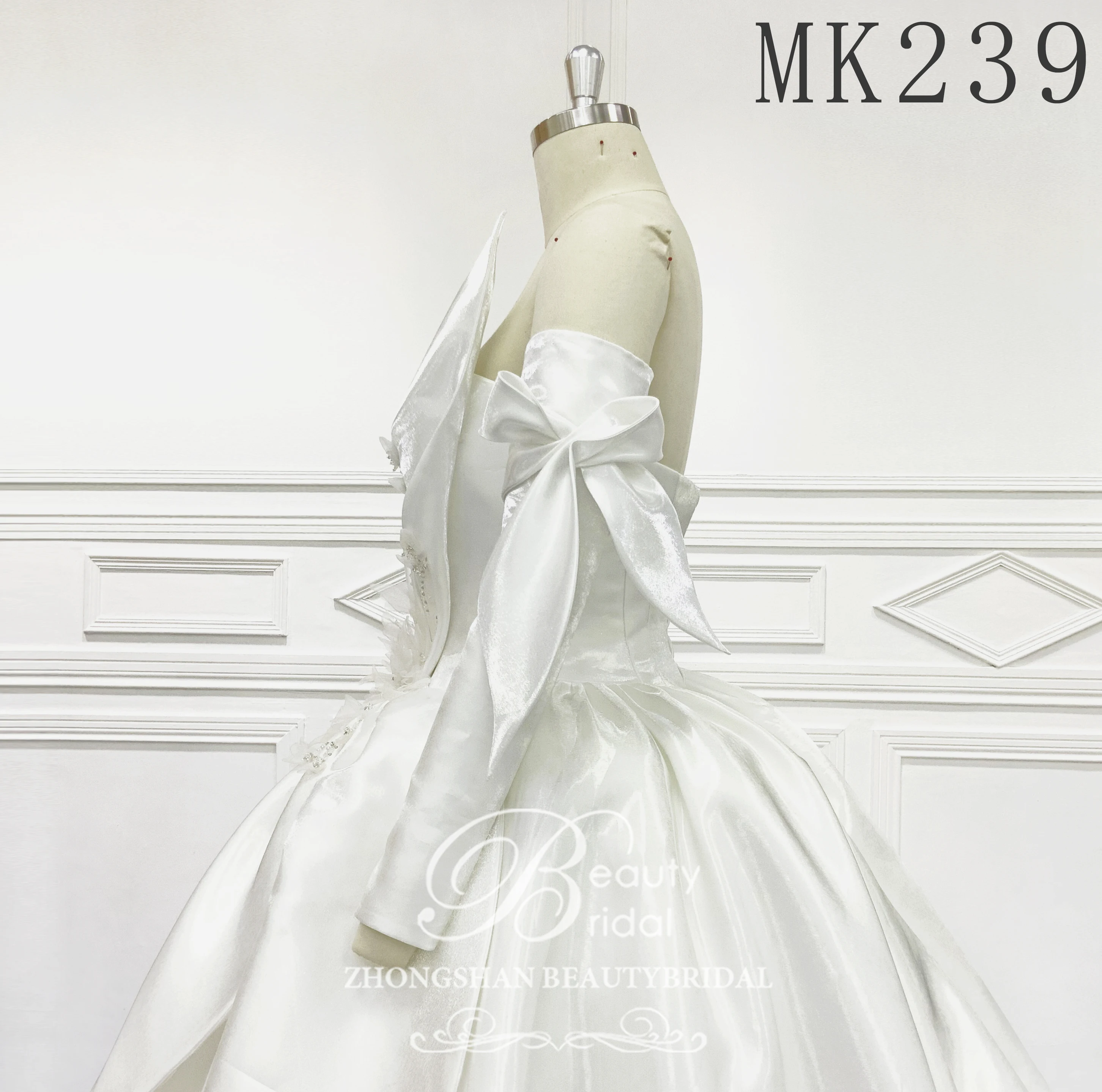 High-end Bridal Fashion Wedding Dresses Mk239 High Quality Shiny Satin ...