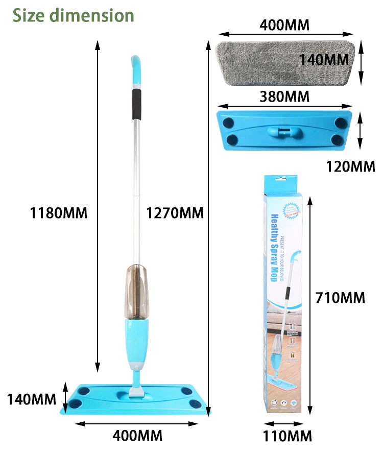 Mophead Flat Handy Mop Cleaning Hand Free Washing Water Squeeze 360 ...