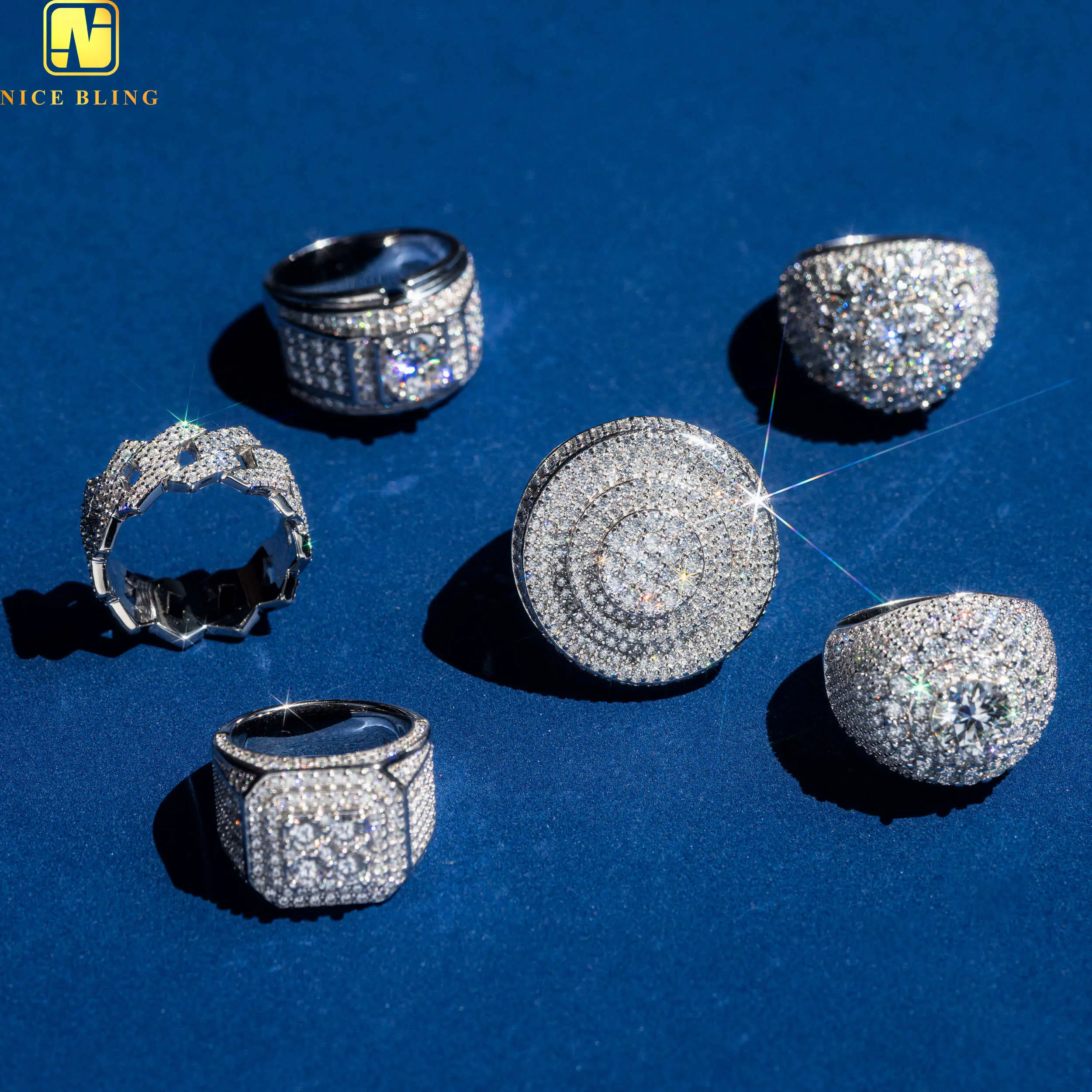 Ready to Ship Men S925 Sterling Silver Real Gold Plated Clawing Set Vvs ...