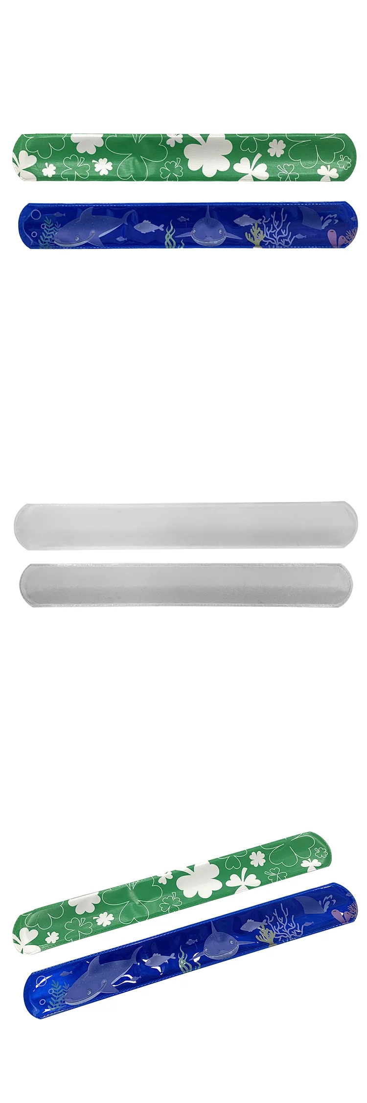 Custom Sublimation Reflective Plastic Slap Snap Wristband