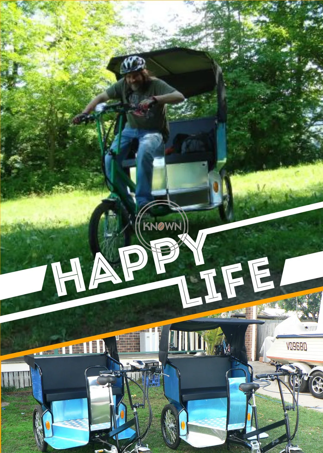 OEM Customized 3 Wheels Electric Tricycle Pedicab Rickshaw