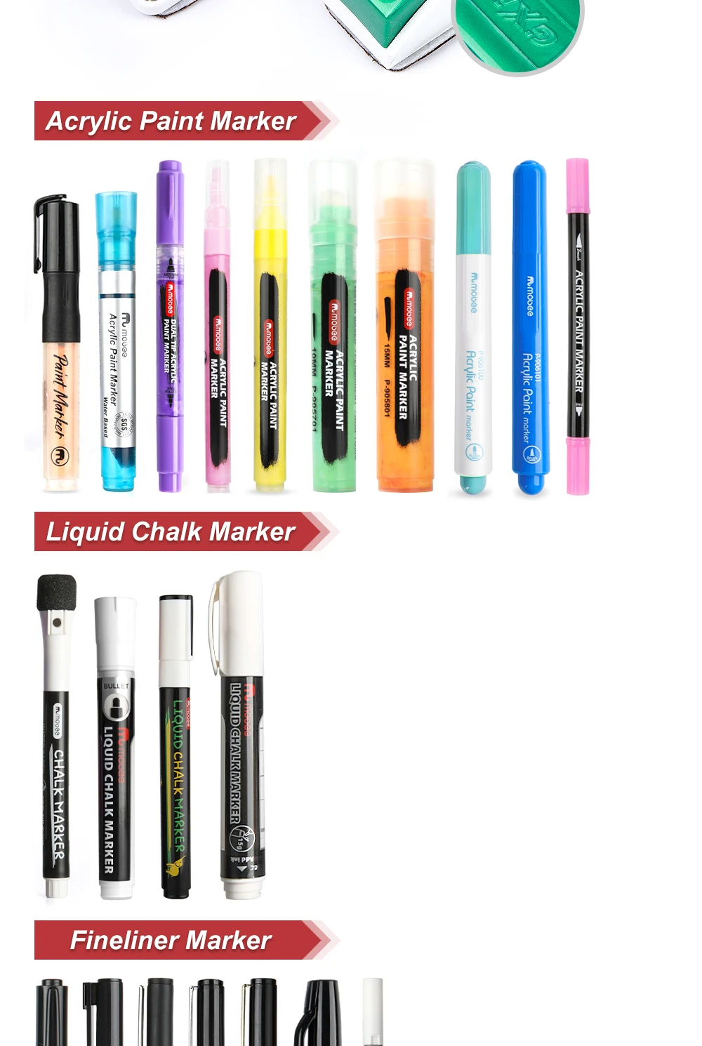 Mobee P-966B-20 Custom Logo Large Capacity Water-Based Acrylic Paint ...