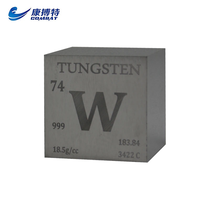 1kg Tungsten Cube - Pure Tungsten/95wnife Laser Inscription