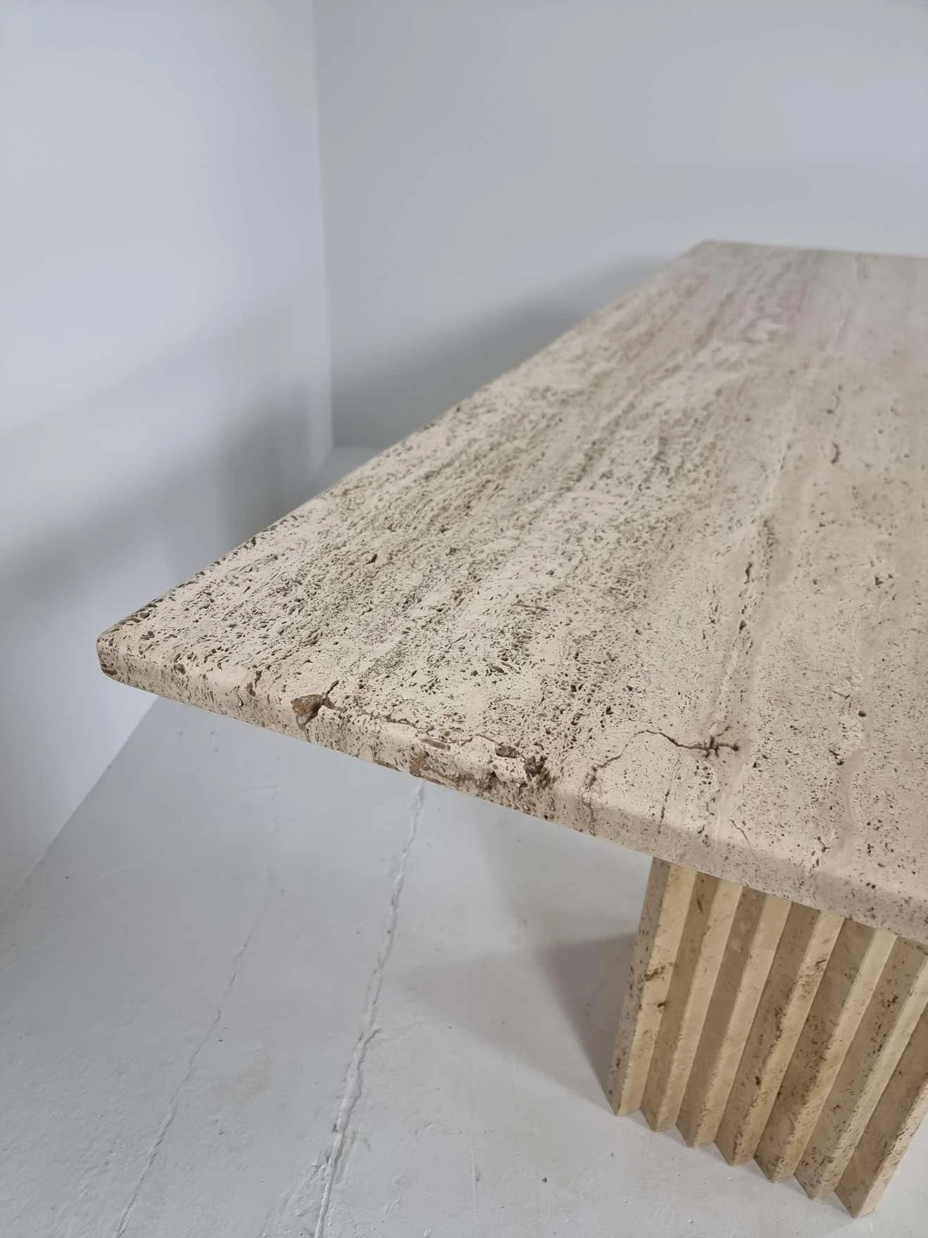 Travertine Ribbed Table Modern Design Dining Room Furniture Travertine ...