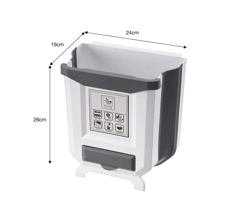 Foldable Dustbin Wall Mounted Basurero Plegable Folded Collapsable ...