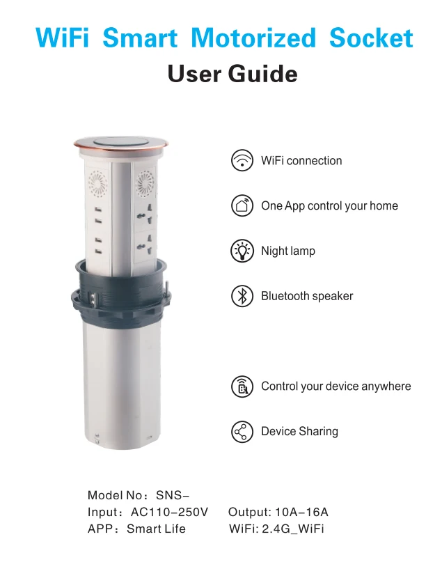 Eu One-key Touch Glass Motorized Electrical Sockets Lifting Pop up ...