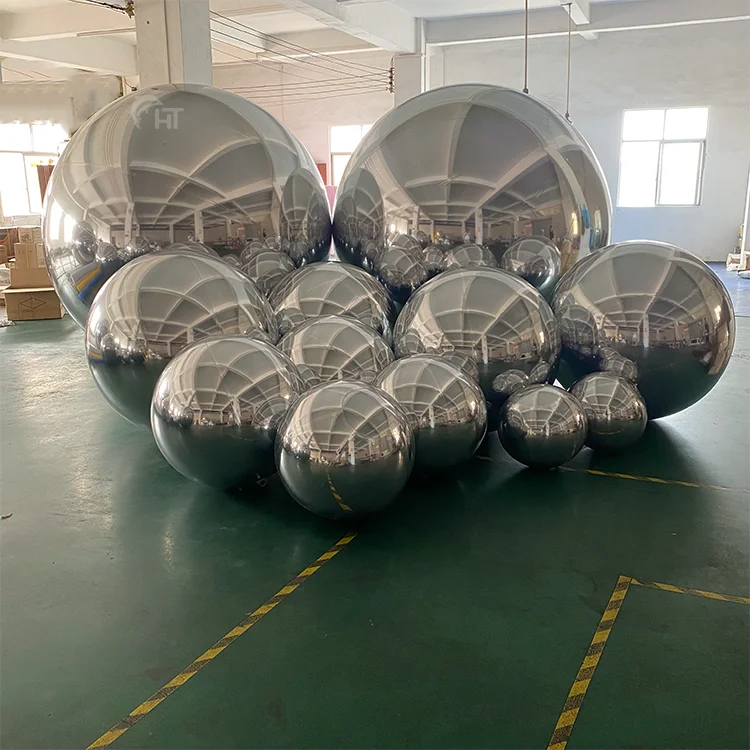 Silver Inflatable Mirror Balloon Giant Pvc Inflatable Ball Event ...