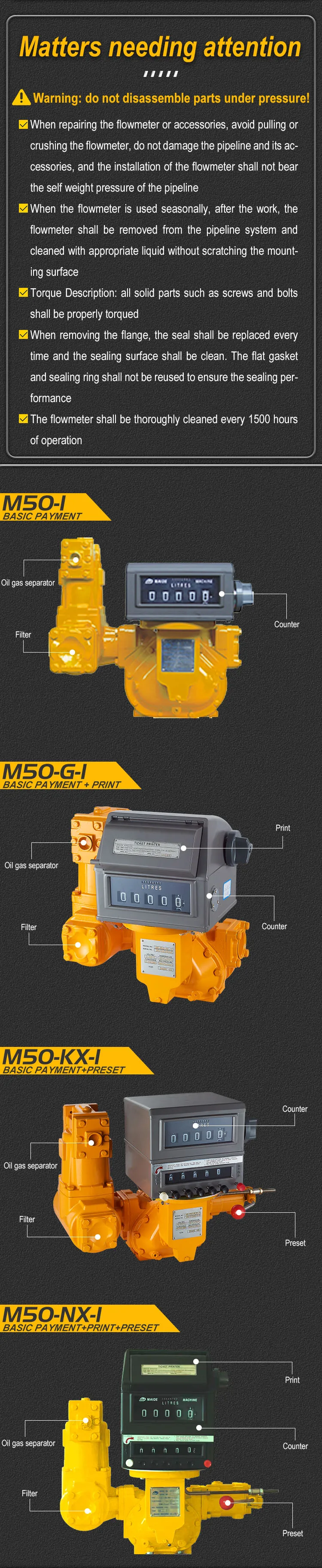 Preset Flow Meter PD Flow Meter Lc Flow Meter M-50-KX-1 Bulk Flow Meter ...